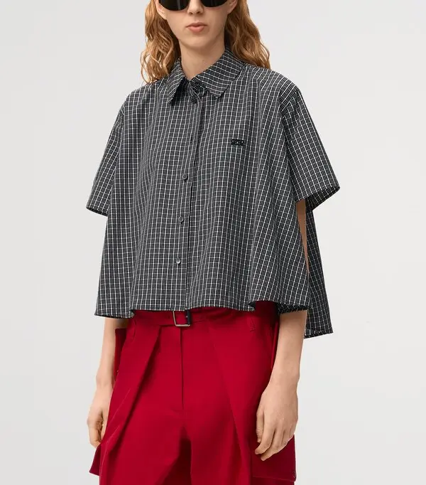 Loewe Check Trapeze Short-sleeve Shirt