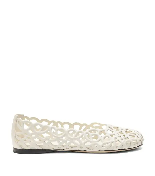Loewe Leather Petal Anagram Ballet Flats