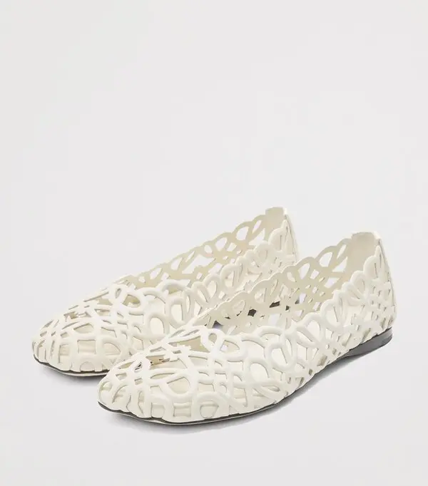 Loewe Leather Petal Anagram Ballet Flats