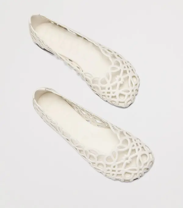Loewe Leather Petal Anagram Ballet Flats