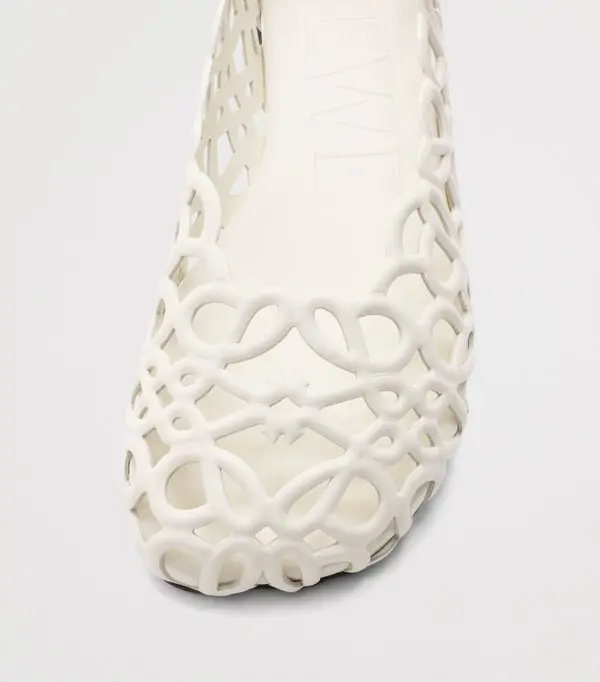 Loewe Leather Petal Anagram Ballet Flats