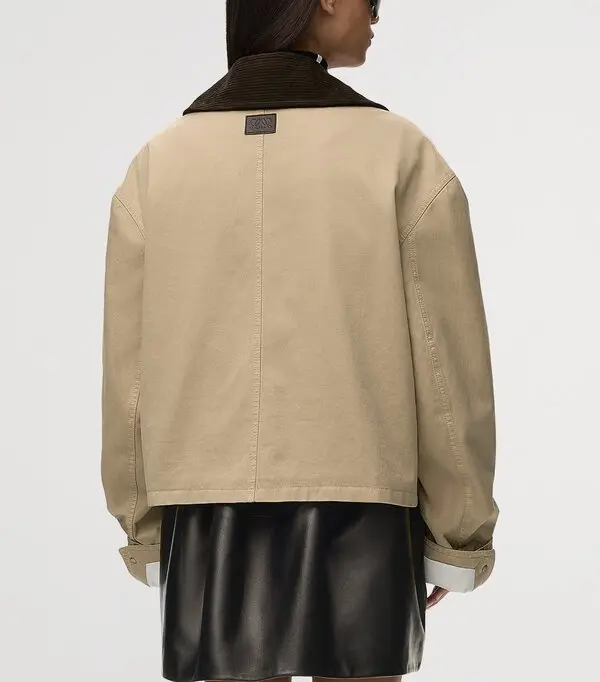 Loewe Cotton-suede Cropped Parka