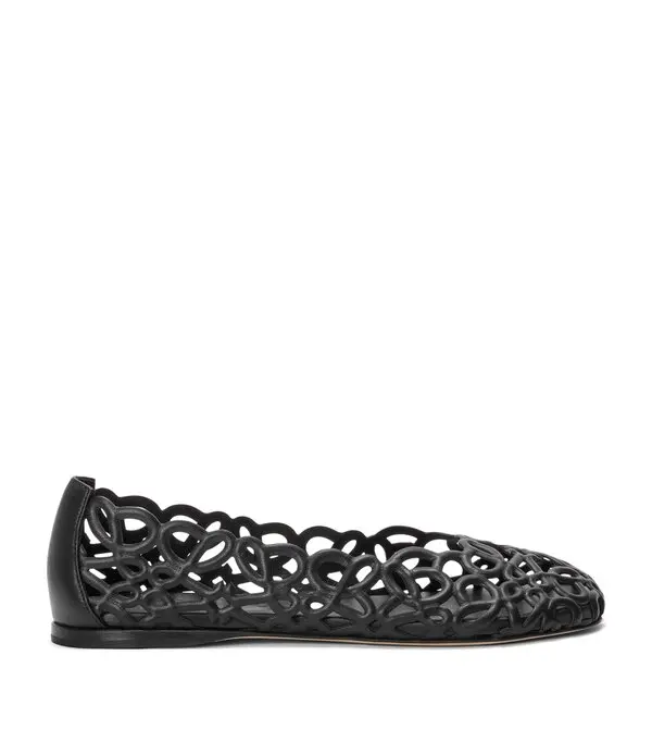 Loewe Leather Petal Anagram Ballet Flats