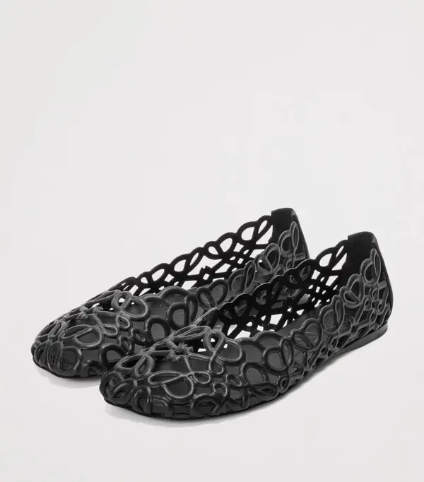Loewe Leather Petal Anagram Ballet Flats