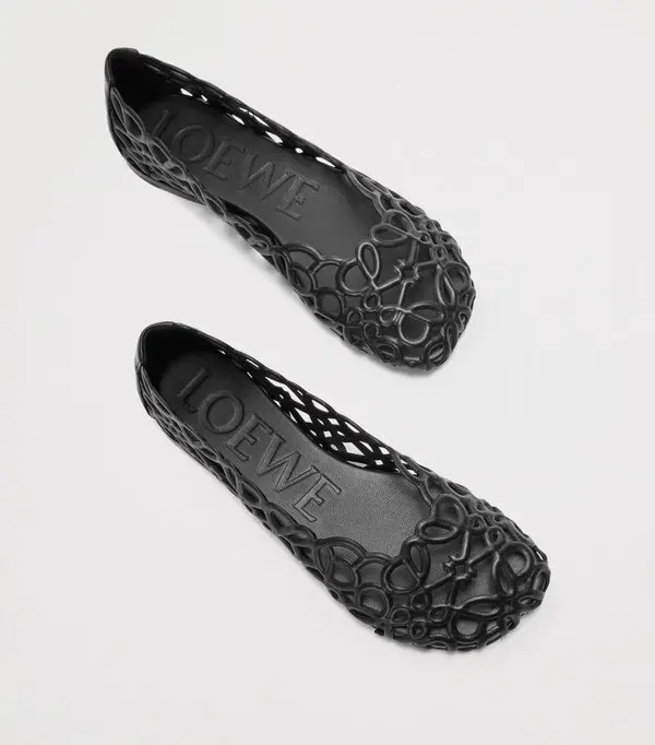 Loewe Leather Petal Anagram Ballet Flats