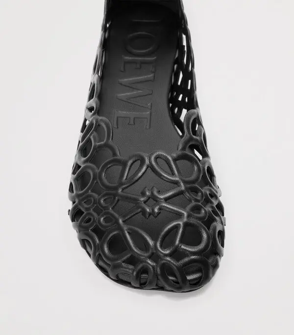 Loewe Leather Petal Anagram Ballet Flats