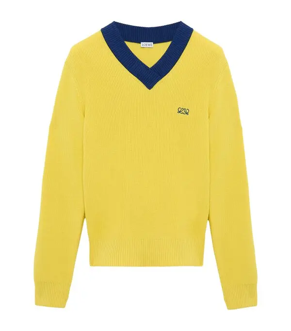 Loewe Cotton-wool V-neck Sweater