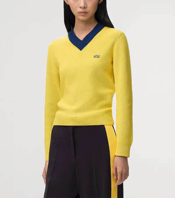 Loewe Cotton-wool V-neck Sweater