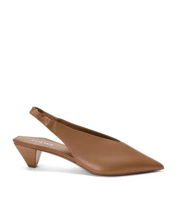Loewe Lambskin Origami Cubic Slingback Pumps 45