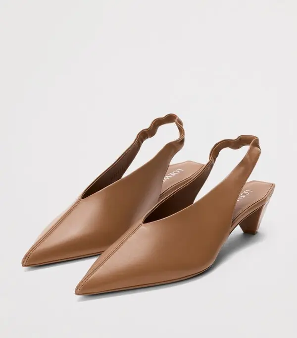 Loewe Lambskin Origami Cubic Slingback Pumps 45