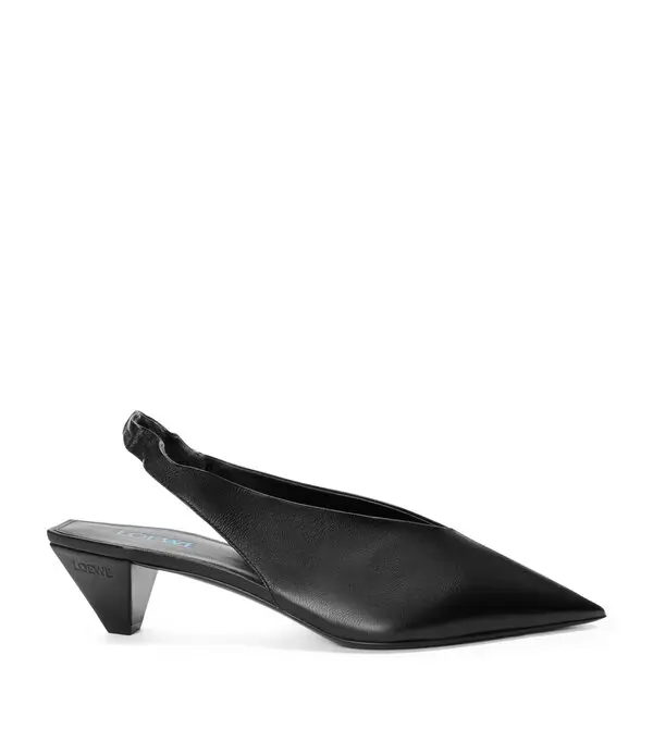 Loewe Lambskin Origami Cubic Slingback Pumps 45