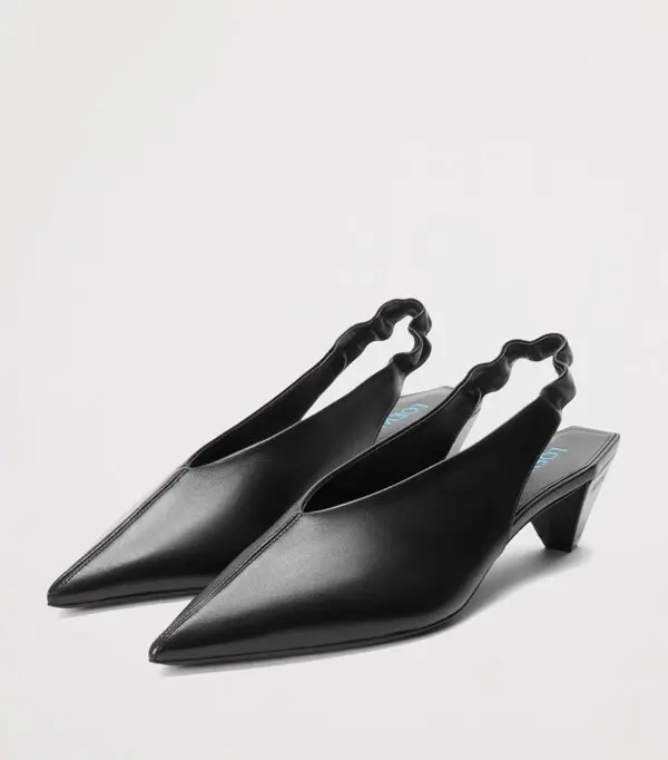 Loewe Lambskin Origami Cubic Slingback Pumps 45