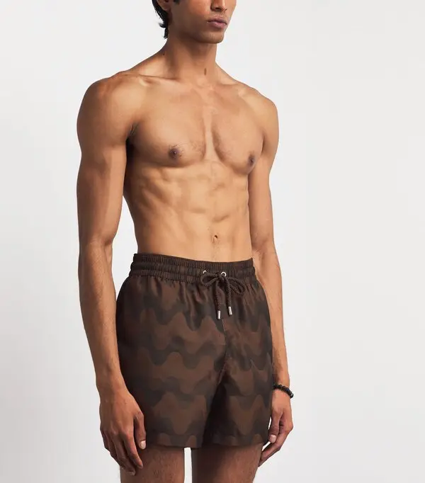 Frescobol Carioca Printed Rio Swim Shorts - Brown