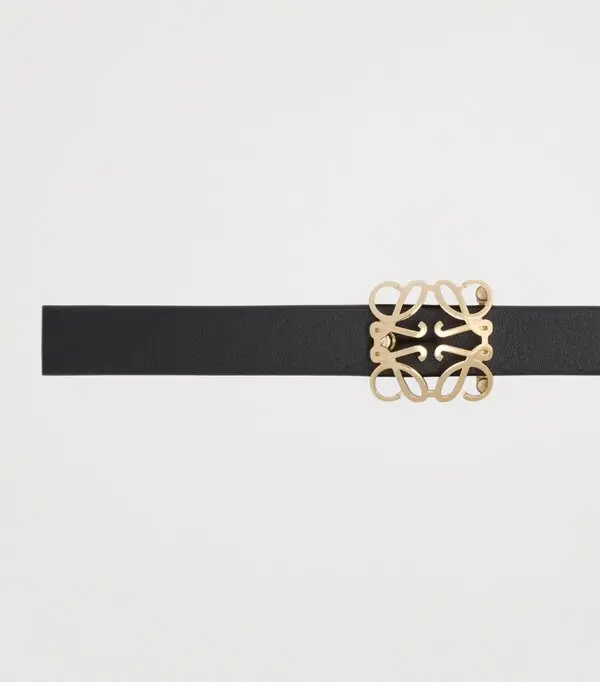 Loewe Leather Reversible Anagram Bombé Belt