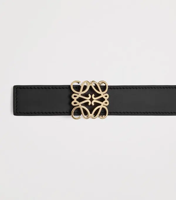 Loewe Leather Reversible Anagram Bombé Belt