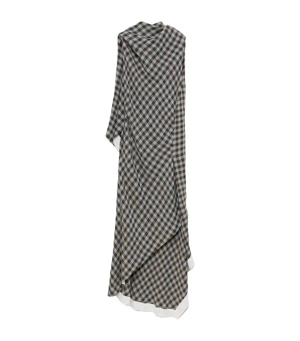 Loewe Draped Check Maxi Dress