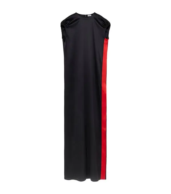 Loewe Silk Maxi Dress With Color-block Detail