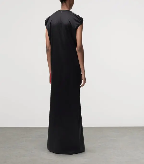 Loewe Silk Maxi Dress With Color-block Detail