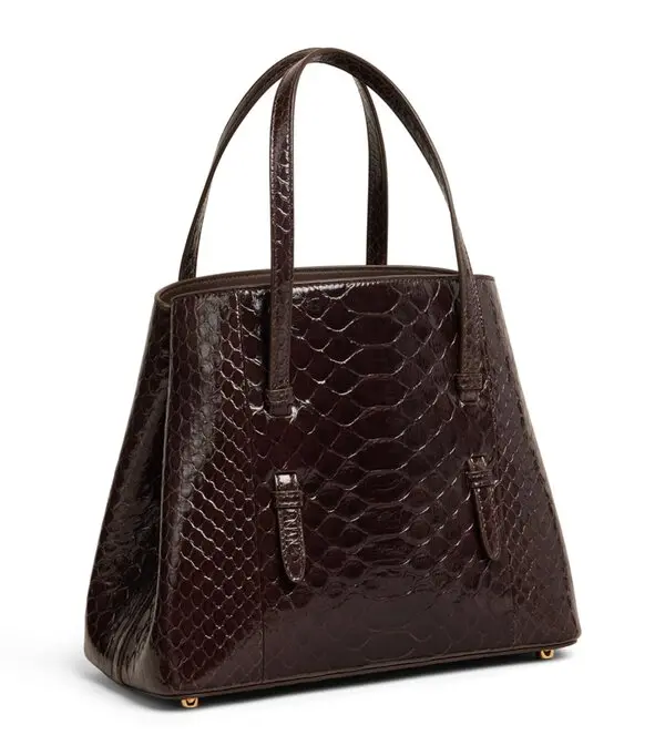 Alaïa Leather Python-embossed Mina 25 Top-handle Bag