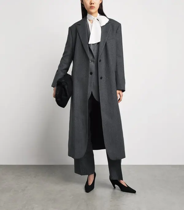 Sandro Wool Rhinestone Long Coat