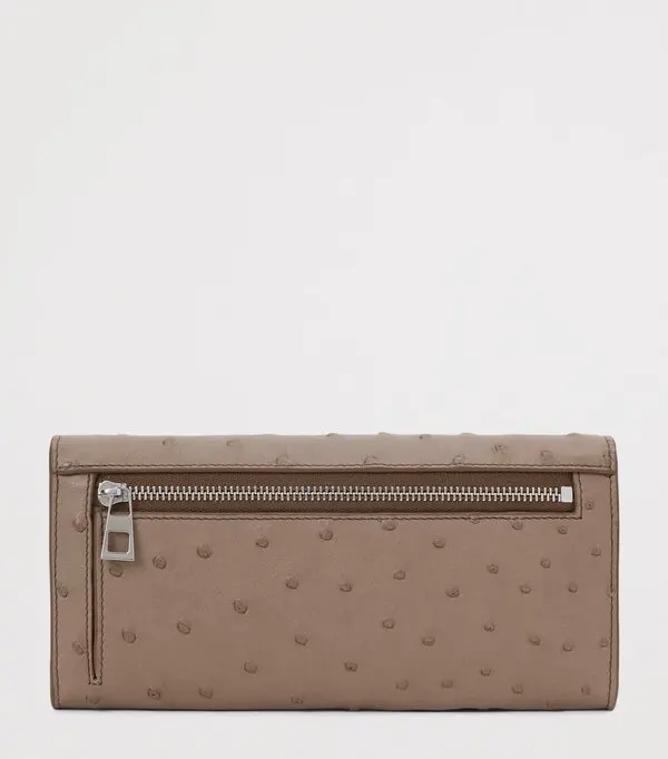 Loewe Ostrich Leather Pebble Continental Wallet
