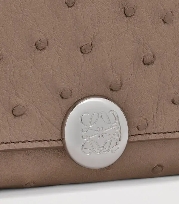 Loewe Ostrich Leather Pebble Continental Wallet