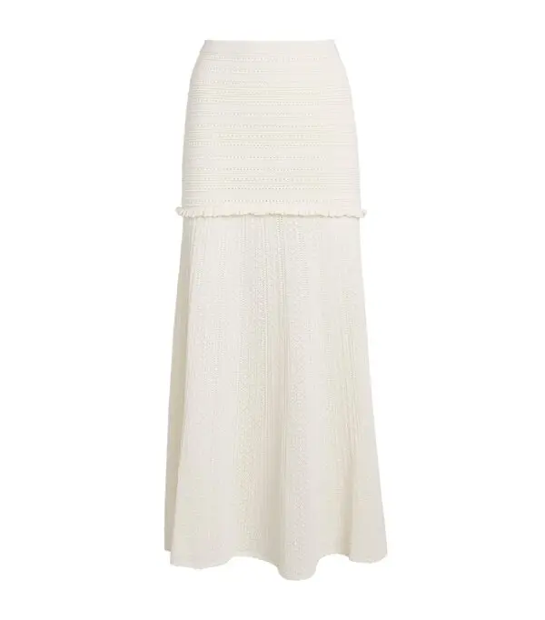 Sandro Knitted Pointelle Maxi Skirt