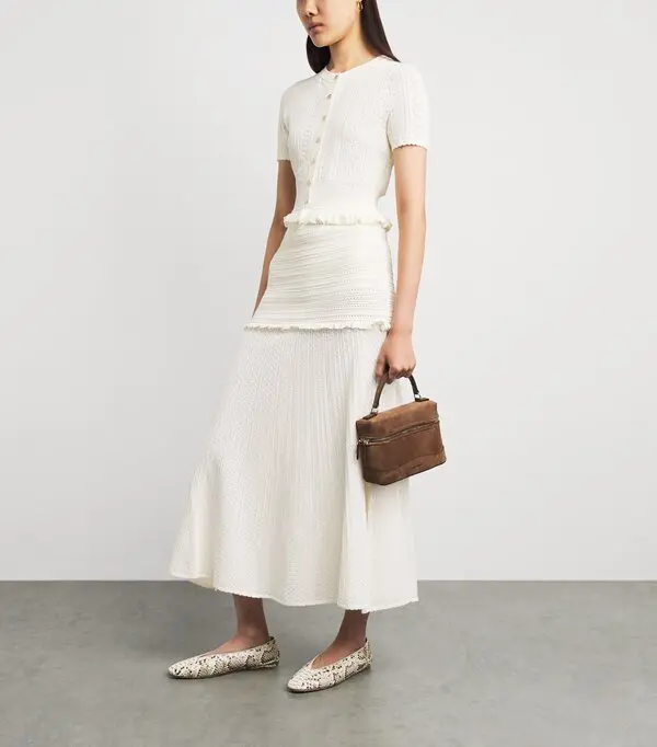 Sandro Knitted Pointelle Maxi Skirt
