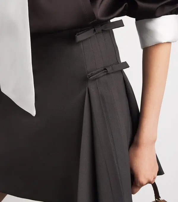 Sandro Side-bow Pleated Mini Skirt