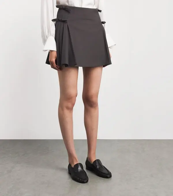 Sandro Side-bow Pleated Mini Skirt