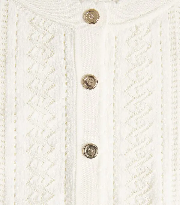 Sandro Pointelle-knit Cropped Cardigan