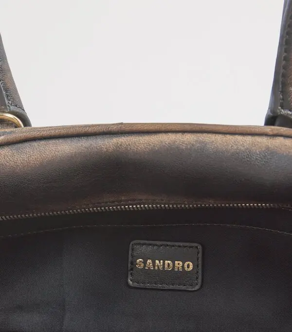 Sandro Leather Ezmehralda Top-handle Bag - Brown