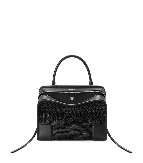 Loewe Medium Woven Leather Amazona 180 Top-handle Bag