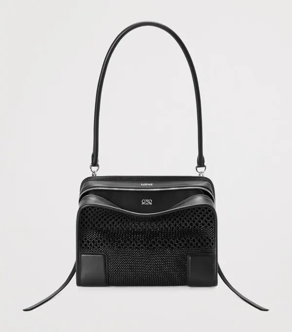 Loewe Medium Woven Leather Amazona 180 Top-handle Bag