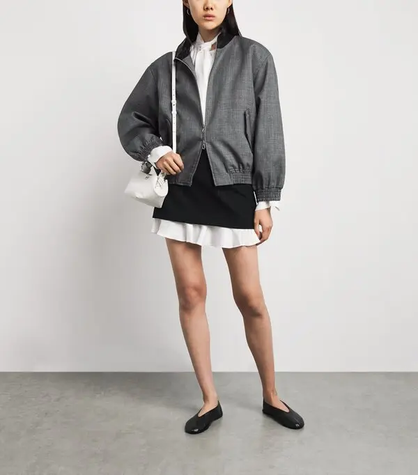 Sandro Wool Leather-trim Bomber Jacket