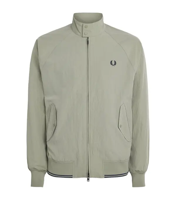 Fred Perry Crinkle Harrington Jacket - Green