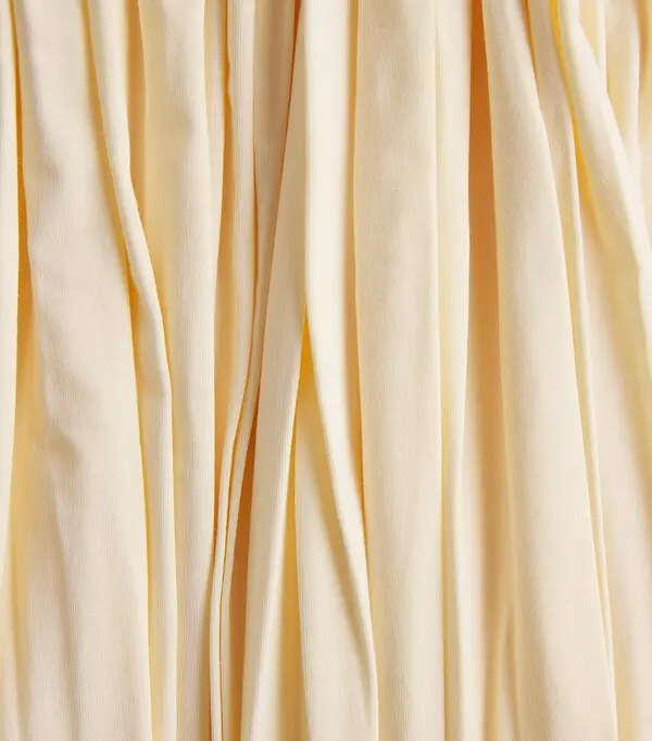 ABADIA High-neck Draped Midi Dress