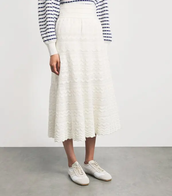 Molli Cotton Crochet Midi Skirt