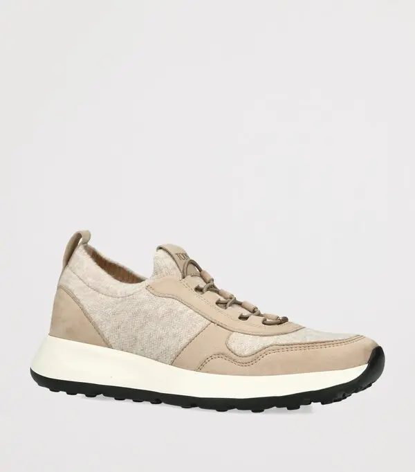 TOD'S Suede-knit Red Dot Sneakers