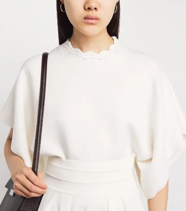 Molli Virgin Wool Scalloped Sweater Top