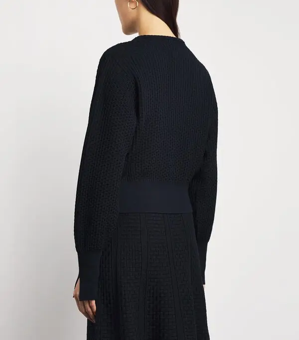 Molli Virgin Wool-blend Wicker-stitch Crew Neck Sweater