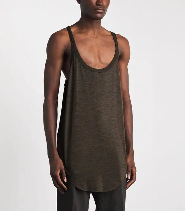 Rick Owens Wool-silk Pony Tank Top - Brown