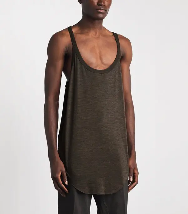 Rick Owens Wool-silk Pony Tank Top - Brown