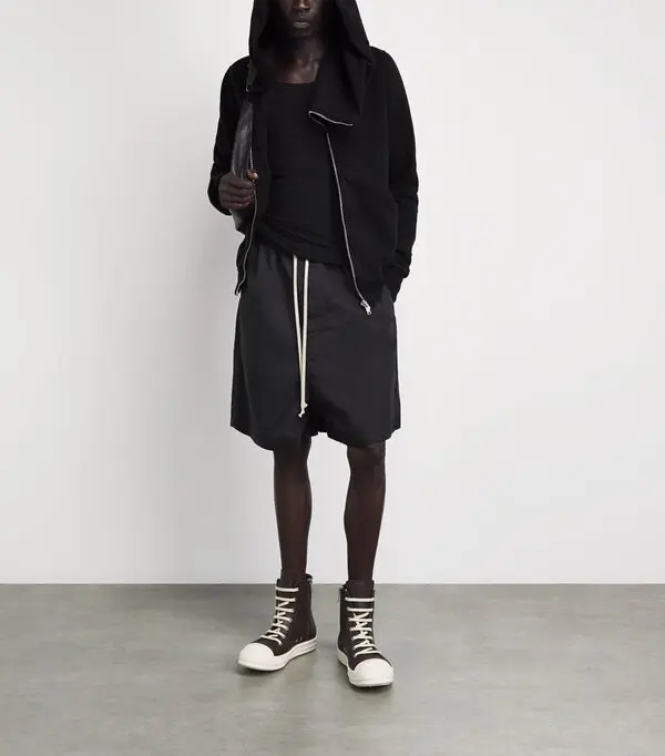 Rick Owens Asymmetric Mountain Hoodie - Black