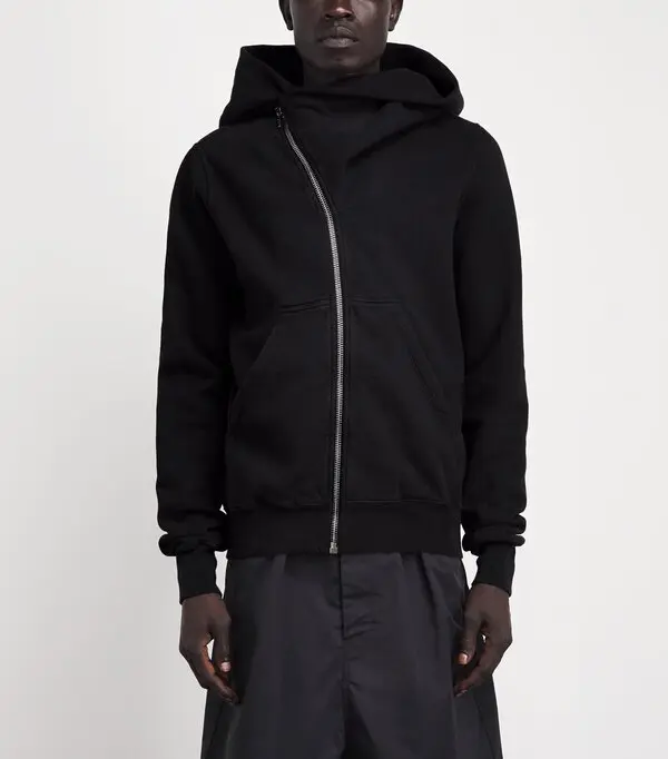 Rick Owens Asymmetric Mountain Hoodie - Black