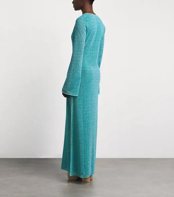 Oseree O-ring Lumière Kaftan Mini Dress - Turquoise