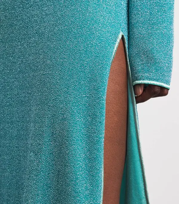 Oseree O-ring Lumière Kaftan Mini Dress - Turquoise