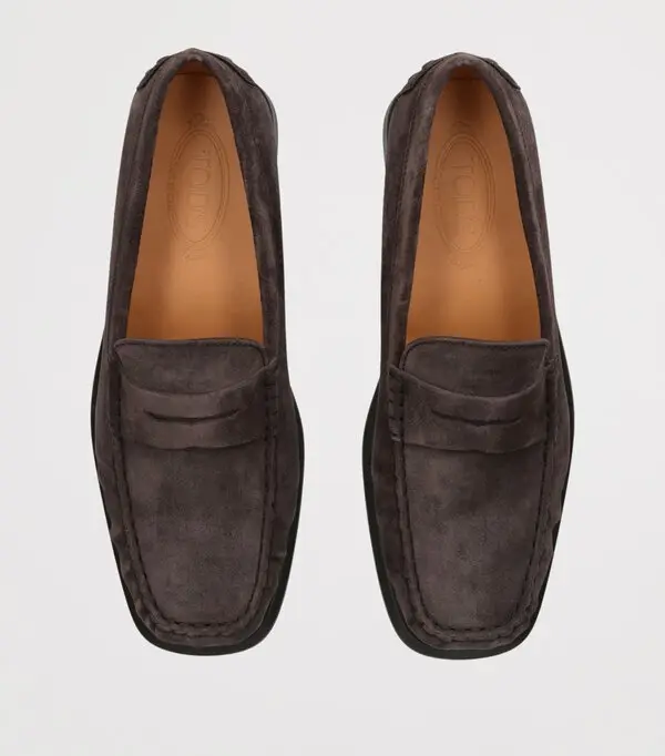 TOD'S Suede Arricciato Gomma Loafers