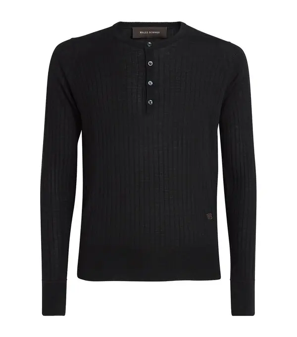 WALES BONNER Wool-cotton Nile Henley Top