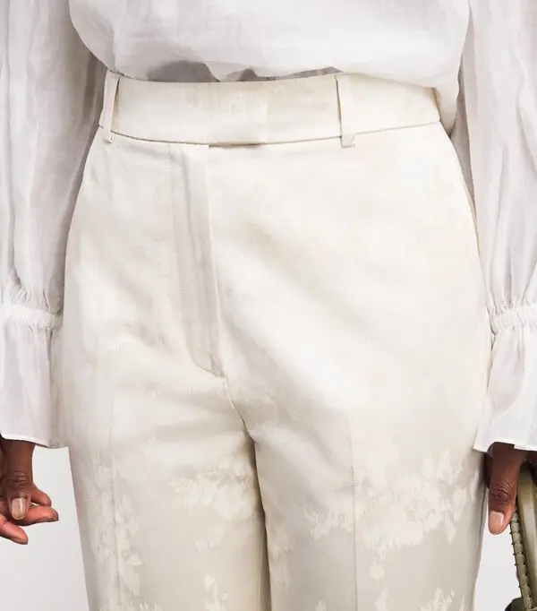 GANNI Satin Floral Tailored Trousers